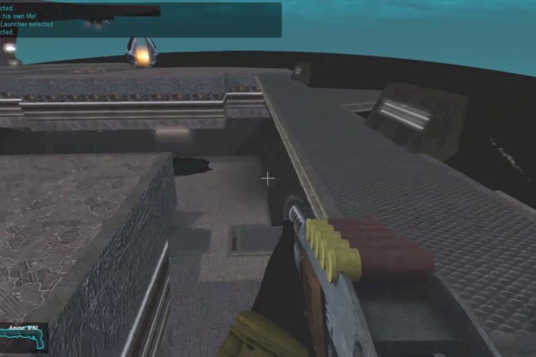 Quake3 Q3dm17 map, with all the animations and embellishments of the original, adapted for ...